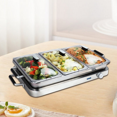 Large Premium Stainless Steel Buffet Warmer and Hotplate with Keep Warm ...