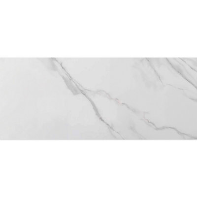 Large PVC WidePanel Carrara White Marble Gloss Tongue & Groove ...
