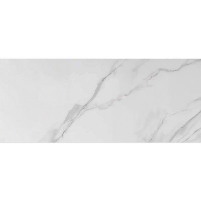 Large PVC WidePanel Carrara White Marble Matt Tongue & Groove ...