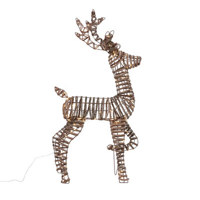 Large Rattan Light Up Reindeer
