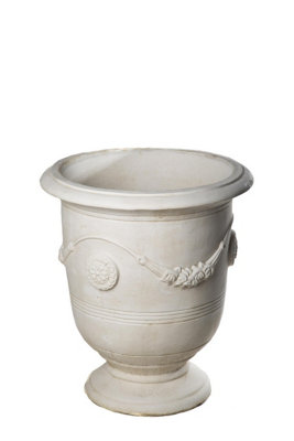 Large Round White Greek Style Pot