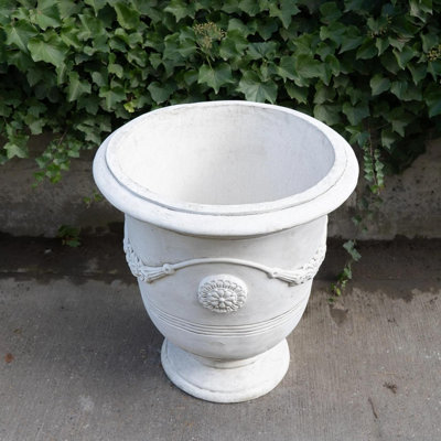 Large Round White Greek Style Pot
