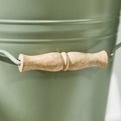 Large Sage Green Indoor Outdoor Garden Bucket Planter Pot