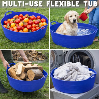 Large Shallow Flexi Tub Bucket 35L For Home, Garden, Equestrian Stable ...