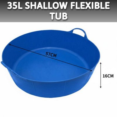 Large Shallow Flexi Tub Bucket 35L For Home, Garden, Equestrian Stable ...