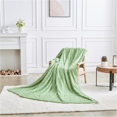 Large Sherpa Fleece Blanket Throw - Fluffy Throws For Sofas, Bed ...