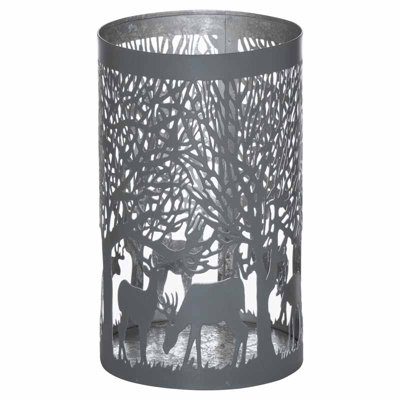 Large Silver And Grey Glowray Stag In Forest Lantern | DIY at B&Q