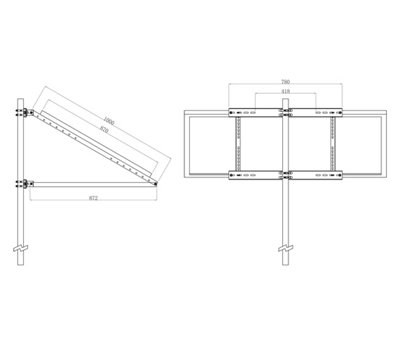 Large solar panel max 1000mm for 80mm pole mounting adjustable angle ...