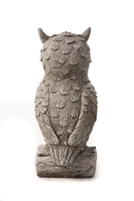 Large Stone Cast Owl Garden Ornament