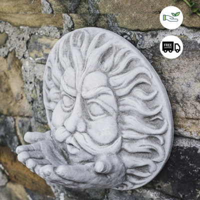 Large Stone Cast 'Wind' Wall Plaque