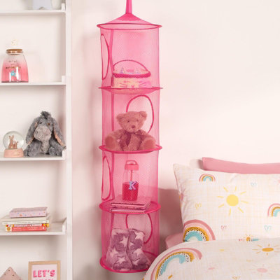 Large Storage Basket Hanging Kids Space Saving Tidy Shoes Toy Organiser Pink