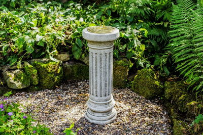 Large Sundial On Classic Stone Column
