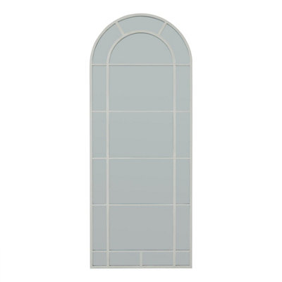 Large Tall Arched White Window-Style Framed Wall Mirror 2000 x 800 mm