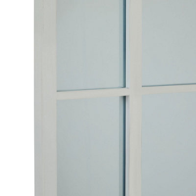 Large Tall Arched White Window-Style Framed Wall Mirror 2000 x 800 mm