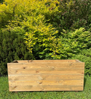 Large Tall Wooden Planter Herb Box Patio Trough Plant Flower Pot Heavy ...