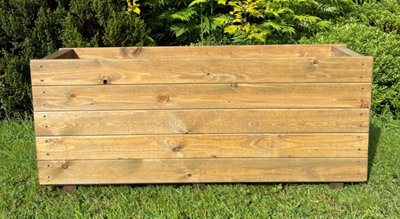Large Tall Wooden Planter Herb Box Patio Trough Plant Flower Pot Heavy ...