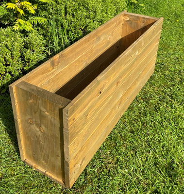 Large Tall Wooden Planter Herb Box Patio Trough Plant Flower Pot Heavy ...