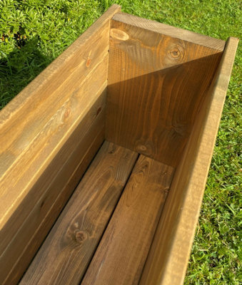 Large Tall Wooden Planter Herb Box Patio Trough Plant Flower Pot Heavy ...