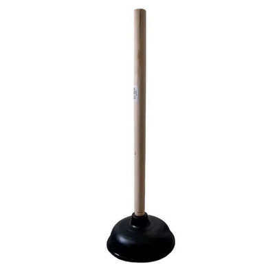 Large Toilet Plunger With 50cm Heavy Duty Long Wooden Handle 15cm Wide ...