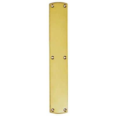 Large Traditional Door Finger Plate 457 x 75mm Polished Brass Push Plate
