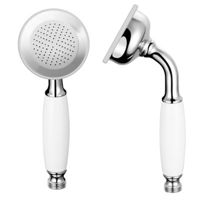 Large Traditional Hand Held Bathroom Shower Handset with Chrome Head ...