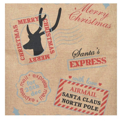 Large Traditional Vintage Hessian Santa Sack Stocking Airmail Christmas ...