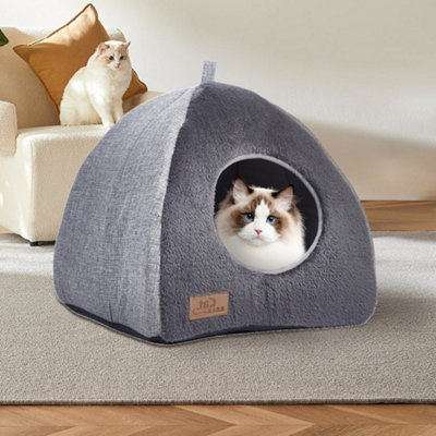 Large Triangular Pet Bed Dog Cat Bed with Soft Plush | DIY at B&Q