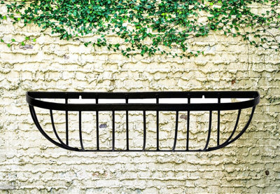 Large Wall Trough Planter 30 Inch Wrought Iron Wall Mounted Basket