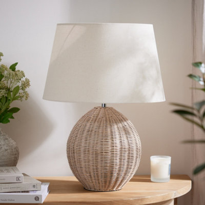 Large Wicker Fairport Living Room Décor Bedside Table Lamp Office Desk ...