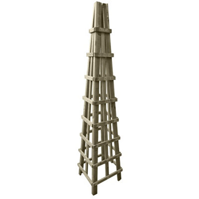 Large Wooden Garden Obelisk Pyramid Plant Support Climbing Frame ...