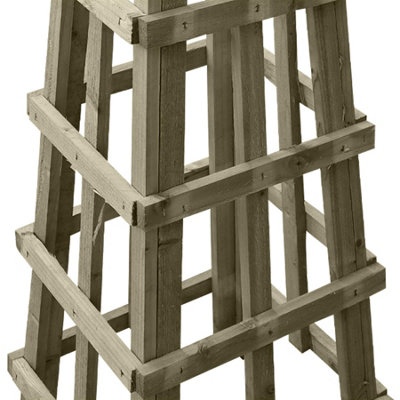 Large Wooden Garden Obelisk Pyramid Plant Support Climbing Frame ...