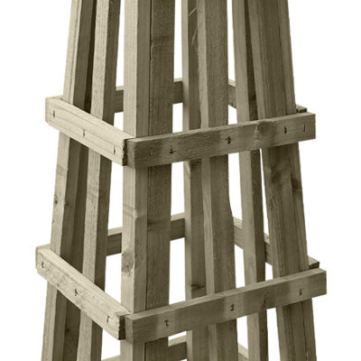 Large Wooden Garden Obelisk Pyramid Plant Support Climbing Frame ...