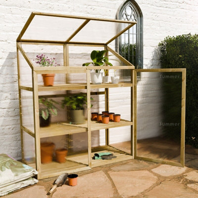 Large Wooden Growhouse with Twinwall Polycarbonate Glazing, Lift Up Lid ...