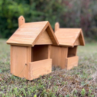 Large Wooden Robin Birdhouse Garden Nest Boxes (Pack of 2)