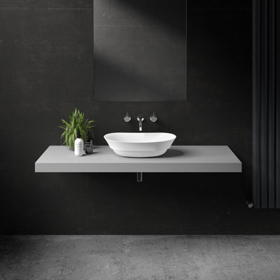 Larkin Stone Inset Basin 560 - Matt White