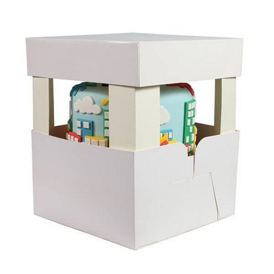 LARRYROO Square Colour Cake Drum & White Box + Lid With 12" Corner ...