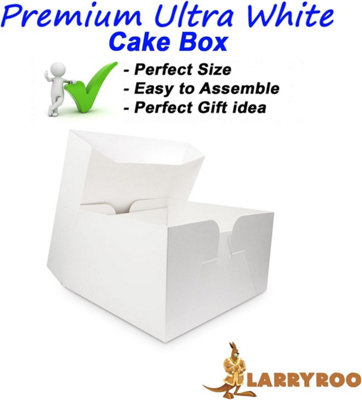 LARRYROO White Cake Boxes for Wedding Birthday Cakes in Sizes 6", 7", 8 ...