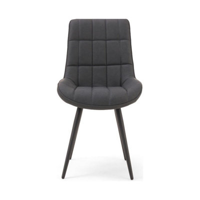 Larson Grey Faux Leather Dining Chairs (Pair)