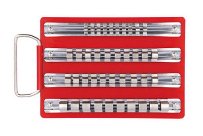 LASER 2789 Socket Rail Tray Steel Storage Rack Holds 40 Sockets in Tray