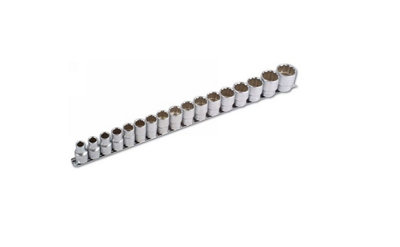 Laser 3502 17pc Socket Rail Set 1/2" Drive 12pt Metric 10-30mm