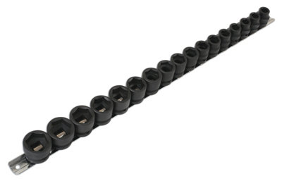 Laser 6486 17pc Impact Socket Set Low Profile 1/2" Drive 6pt 8-24mm