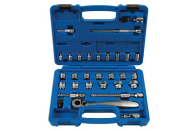 Laser 7068 31pc Low Profile/Dual Drive Socket Set 1/4" & 3/8" Drive ...