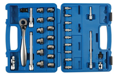 Laser 7068 31pc Low Profile/Dual Drive Socket Set 1/4" & 3/8" Drive