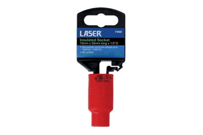 Laser 7988 1000v VDE Insulated Socket 1/2" Drive 10mm