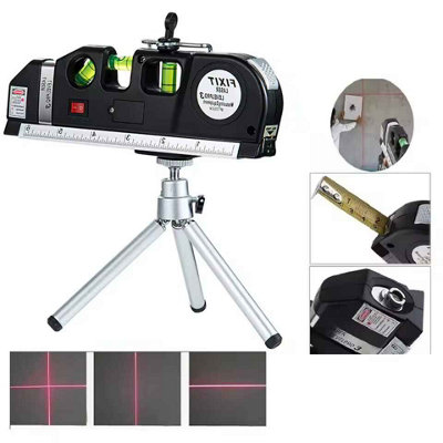 Laser Level Tool with Tripod and 8ft Tape Measure Cross Line Laser Kit