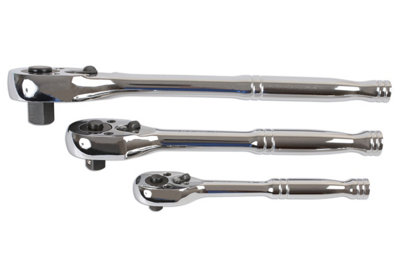 Laser Tools 6421 3pc Standard Ratchet Set 1/4"D, 3/8"D, 1/2"D | DIY at B&Q