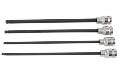 Laser Tools 6711 4pc Extra Long Ball End Hex Socket Bit Set 1/2" Drive ...