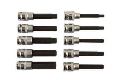 Laser Tools 7162 10pc Long Hex Bit Set 1/2" Drive | DIY at B&Q