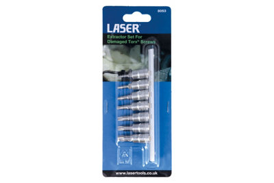 Laser Tools 8053 7pc Extractor Set For Damaged Torx Screws 1/4" Drive ...