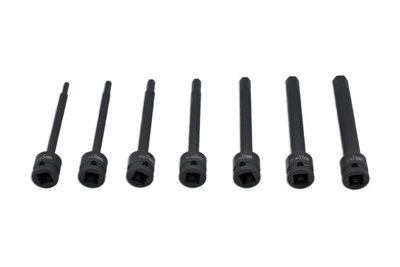 Laser Tools 8580 7pc Extra Long Impact Hex Bit Set 1/2"D